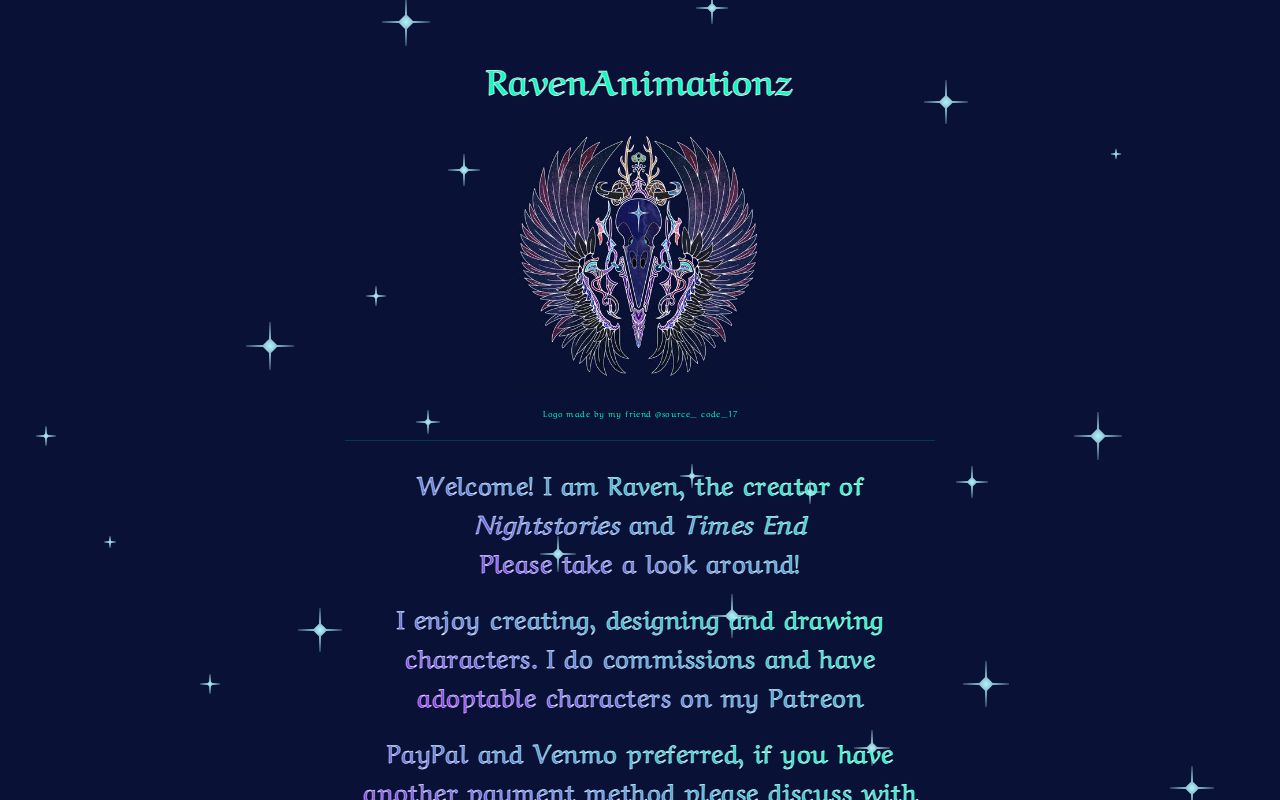 RavenAnimationz home page